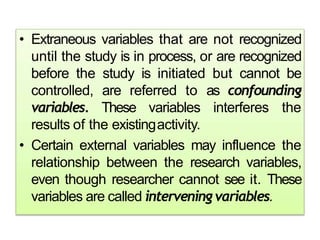 Types of variables in research | PPTX