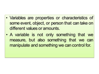 Types of variables in research | PPTX