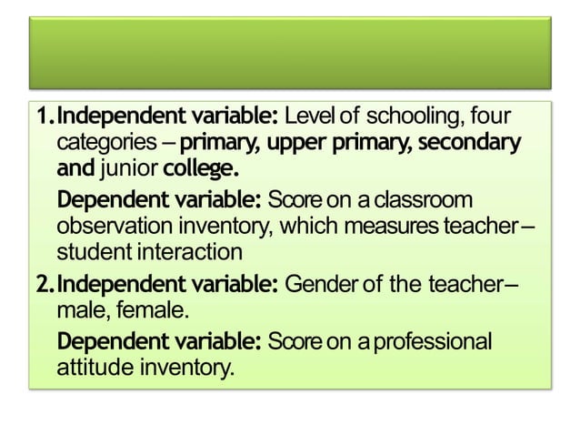 Types of variables in research