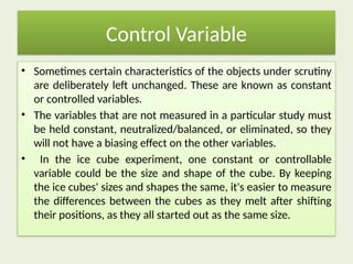 Types of variables in research for grade 7 research | PPTX