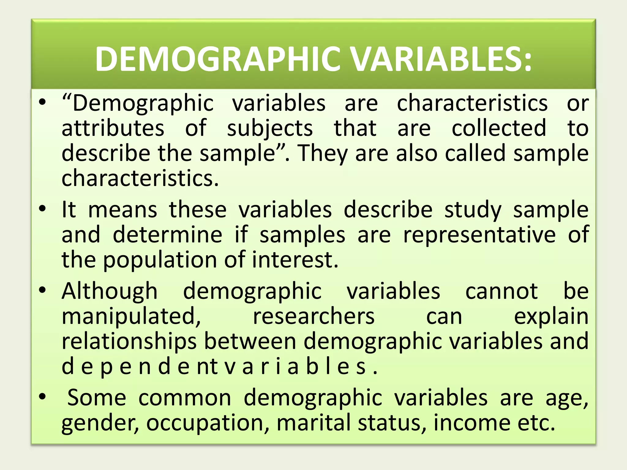 Types of variables in research | PPTX