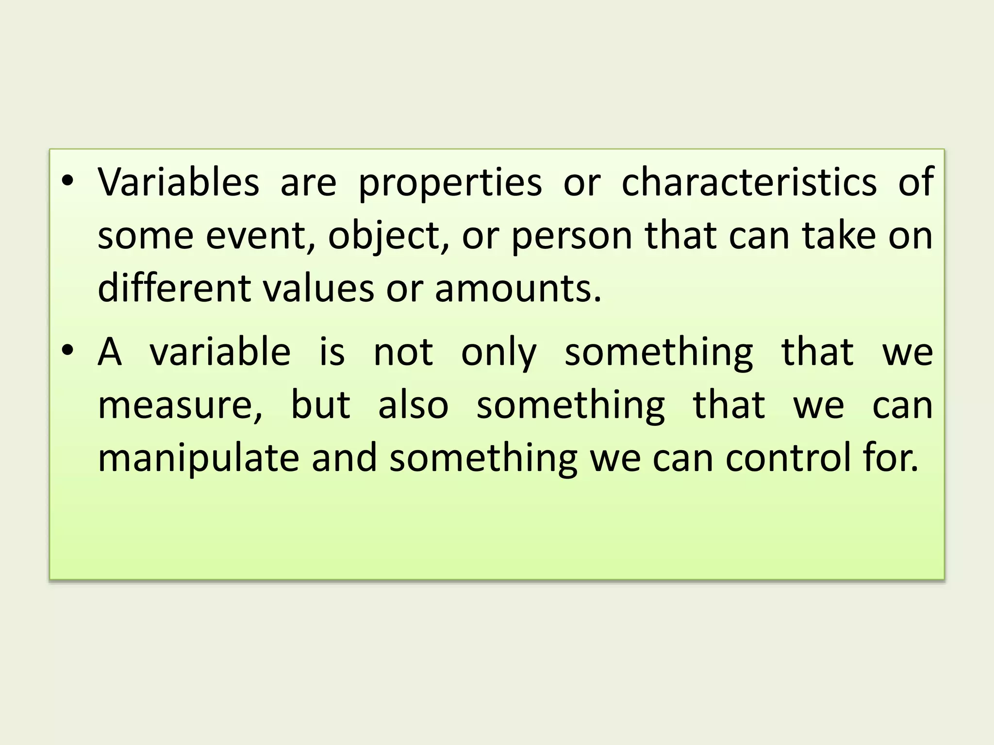Types of variables in research | PPTX