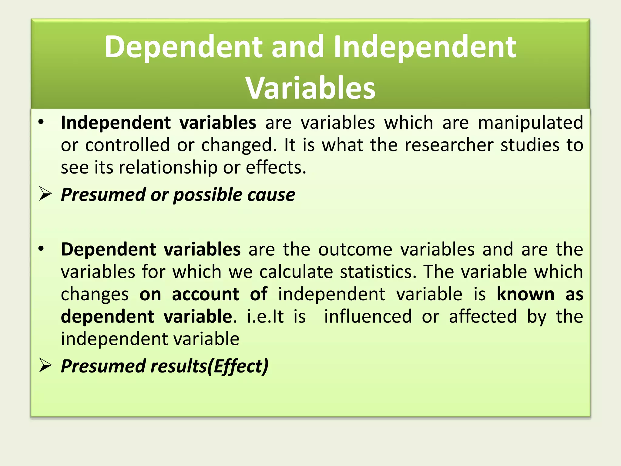 Types of variables in research | PPTX