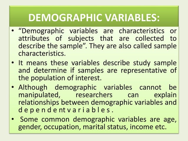 Types of variables in research | PPTX