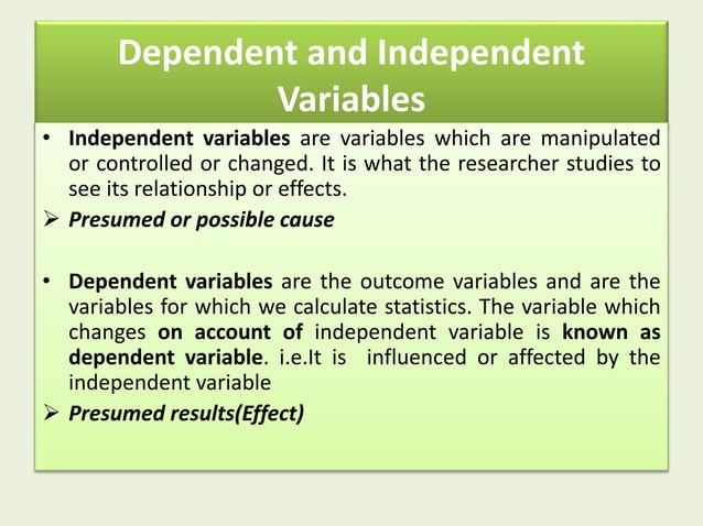 Types of variables in research | PPTX