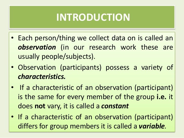 Types of variables in research