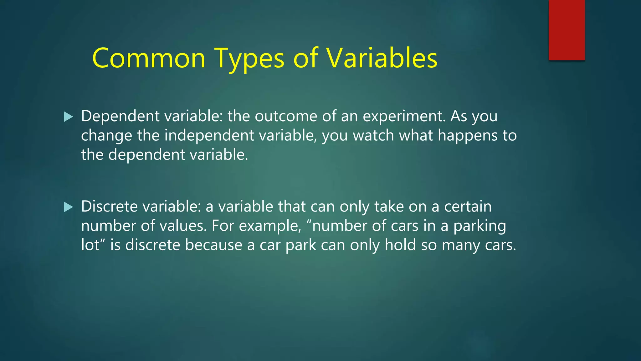 Types of variables in statistics | PPTX | Technology & Computing