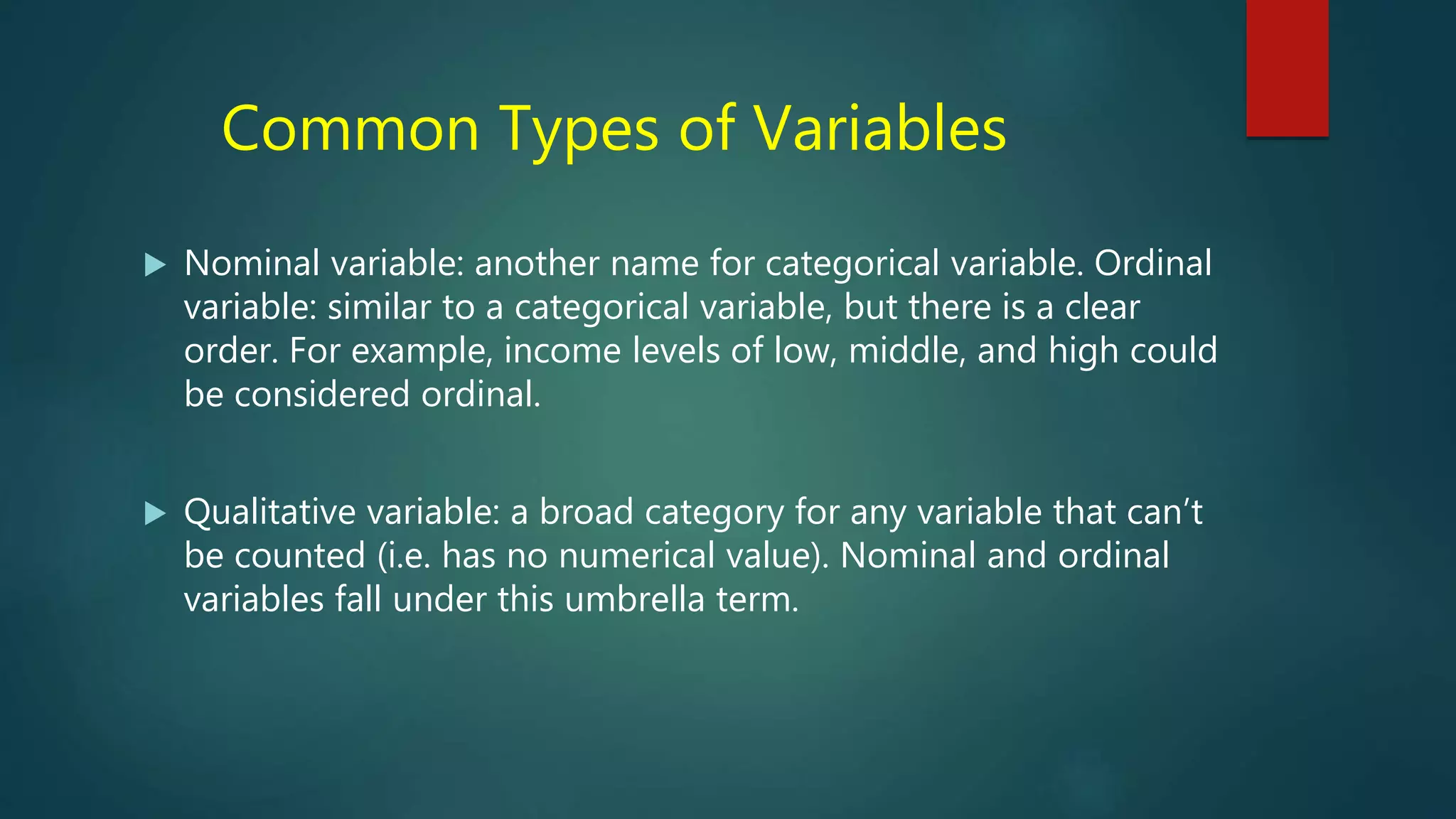 Types Of Variables In Statistics Pptx Technology And Computing