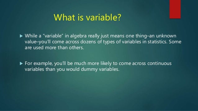 Types of variables in statistics