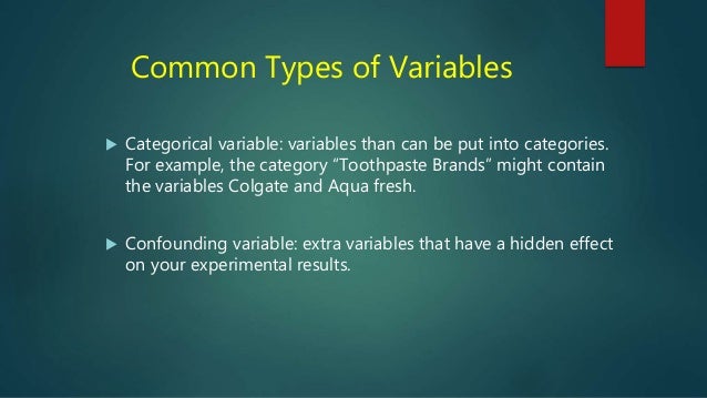 Types of variables in statistics
