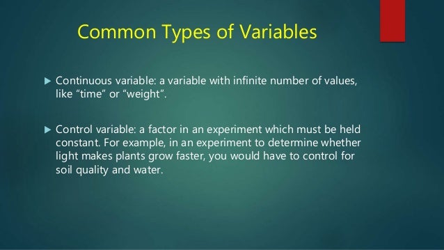 Types of variables in statistics