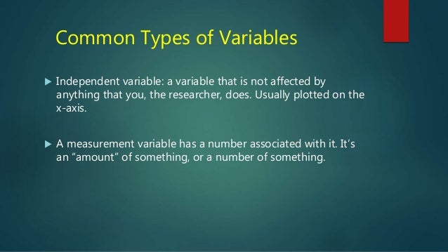 Types of variables in statistics