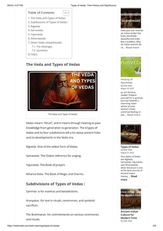 types of vedas | PDF | Hinduism | Religion & Spirituality