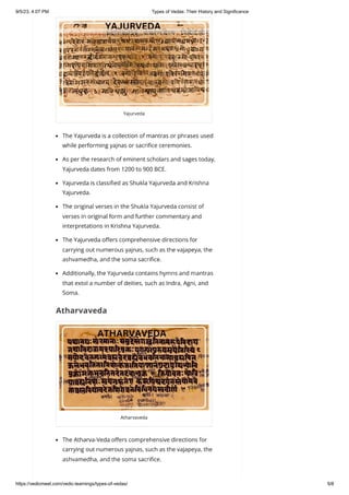 types of vedas | PDF | Hinduism | Religion & Spirituality