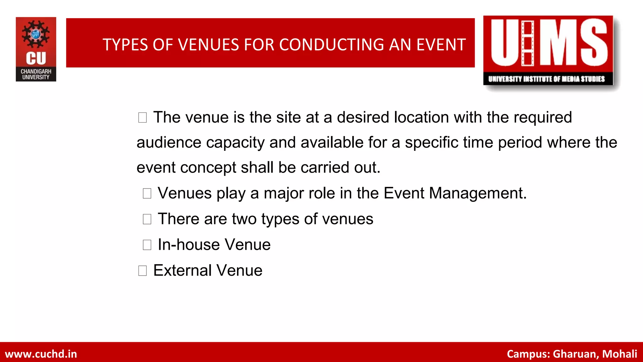 Types of venue | PPT