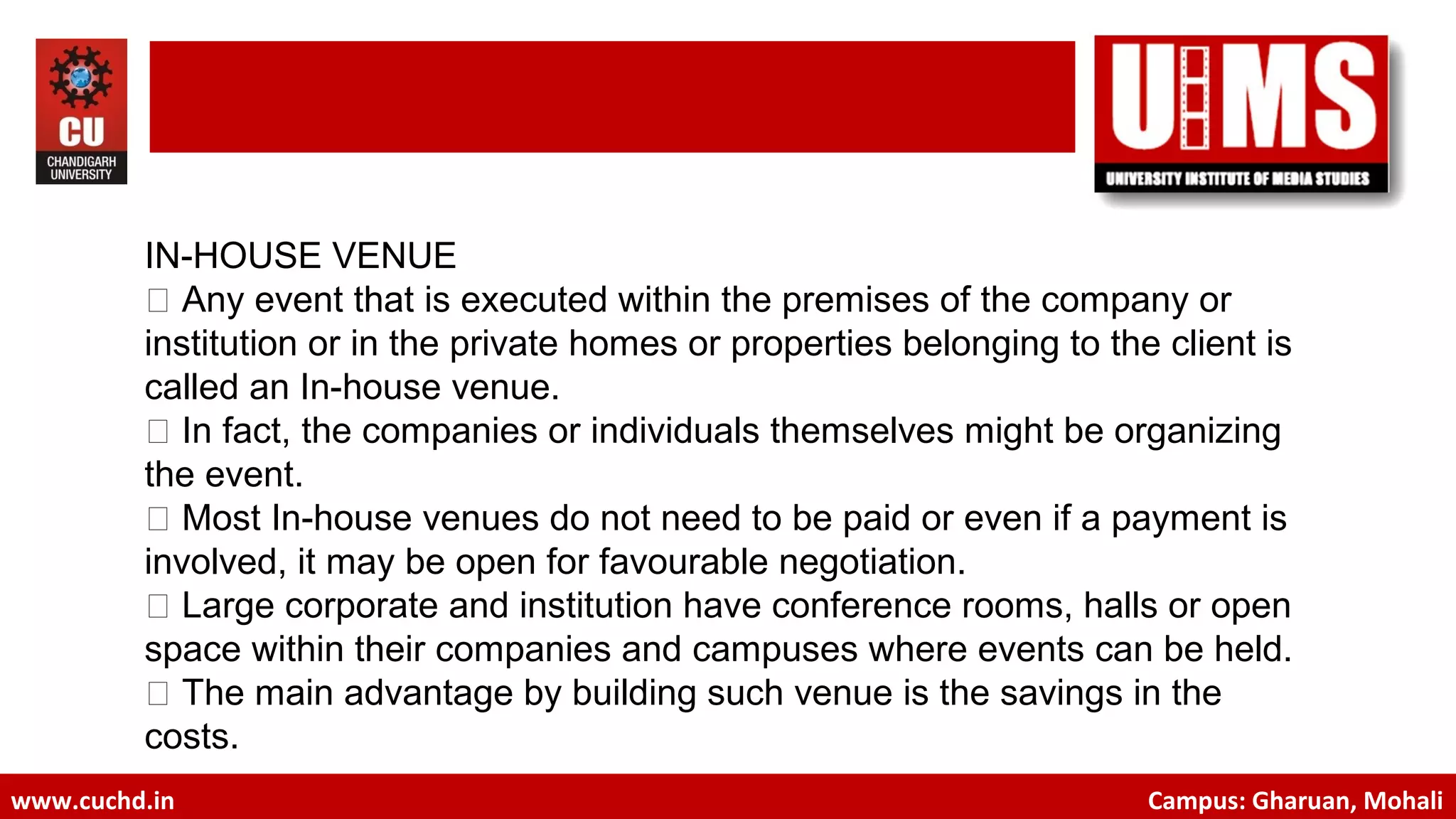 Types of venue | PPT
