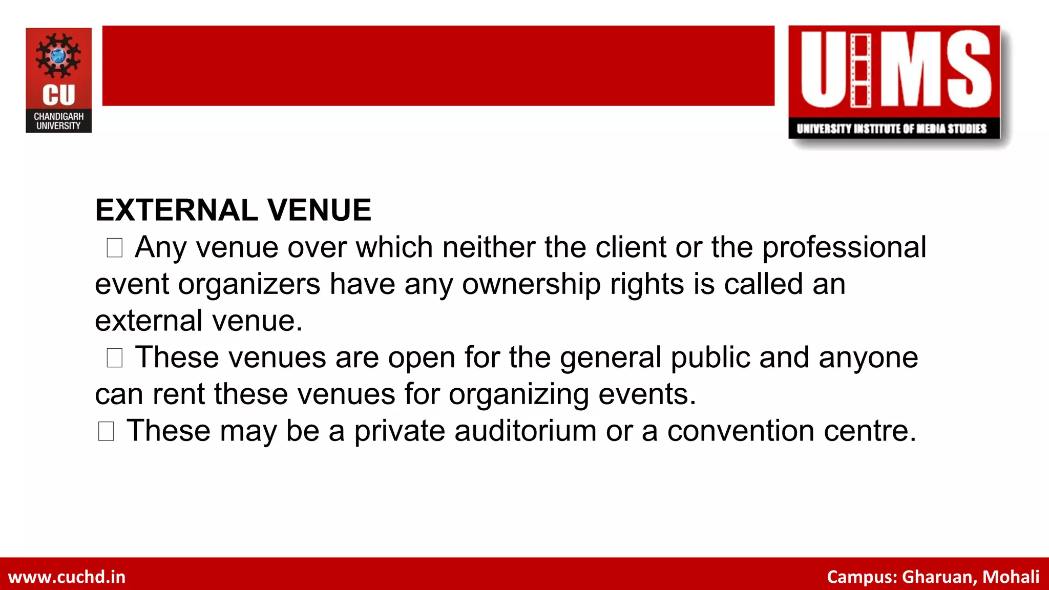 Types of venue | PPT
