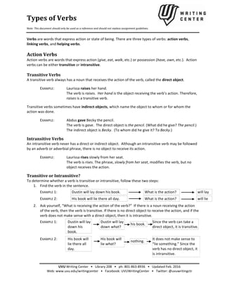 Types of verbs | PDF