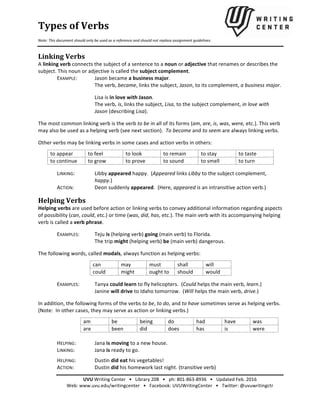 Types of verbs | PDF