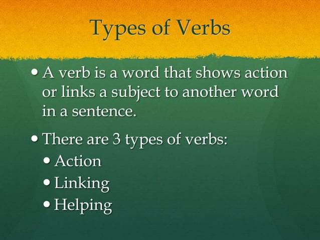 Types of verbs | PPTX