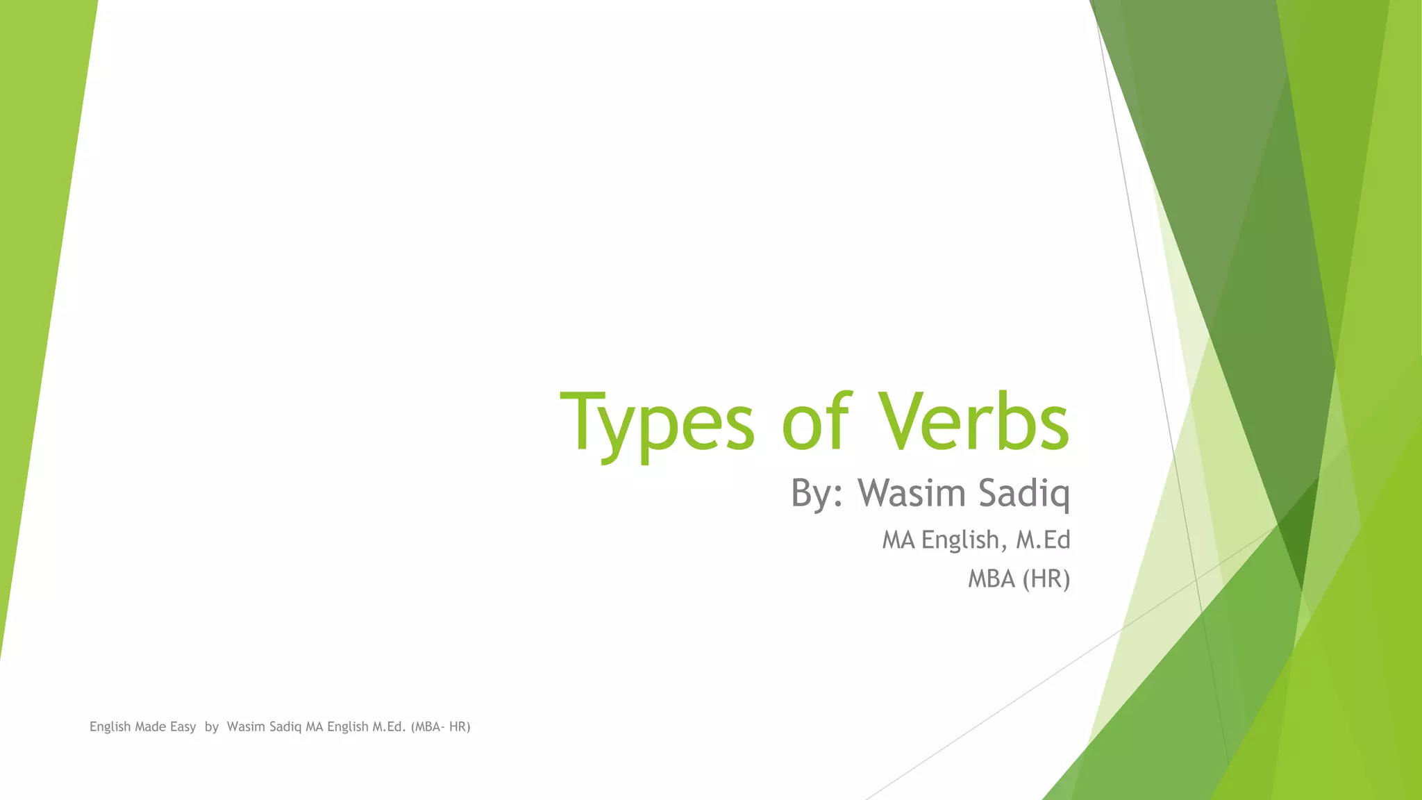 Types of verbs | PPT