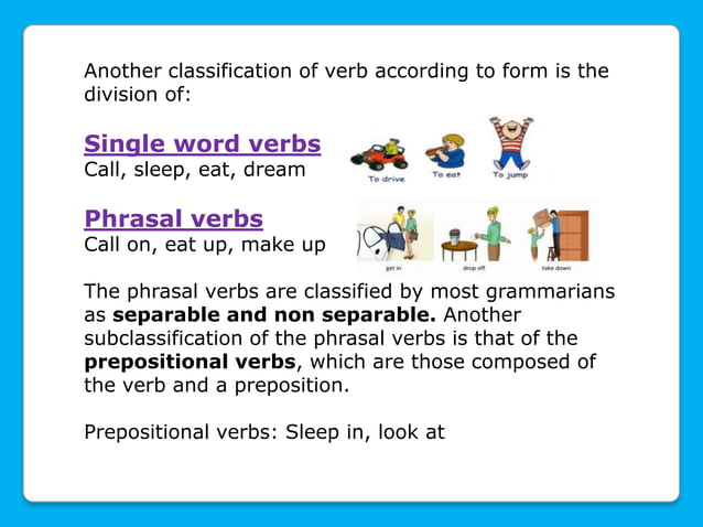 Types of verbs according to form | PPTX