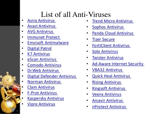 Types of Virus & Anti-virus