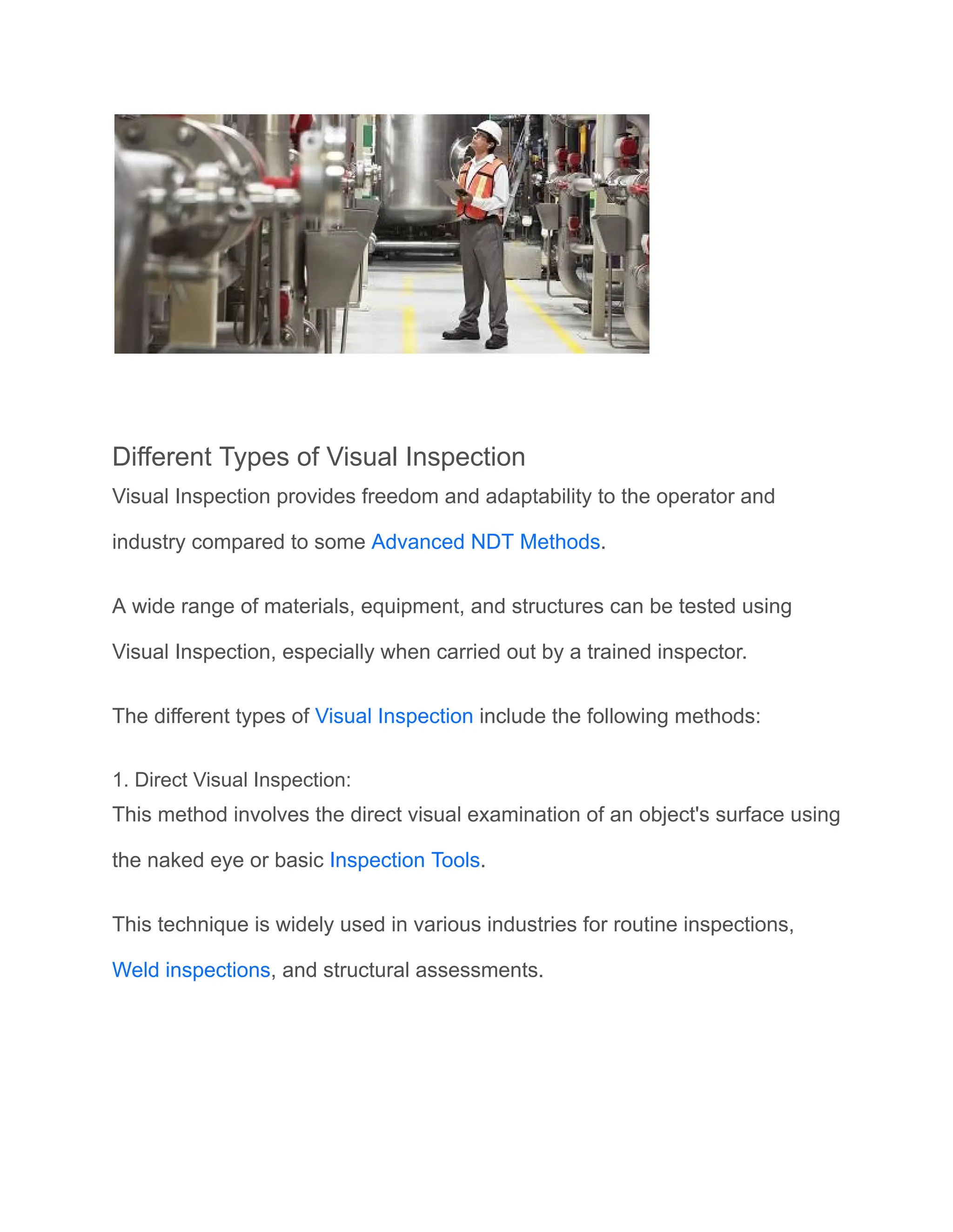 Types of Visual Inspection | PDF