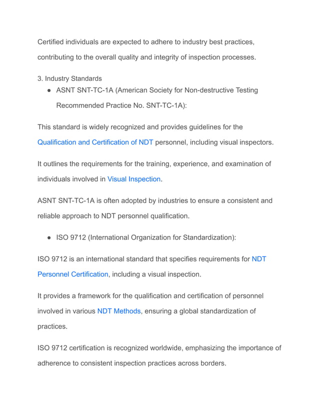 Types of Visual Inspection | PDF