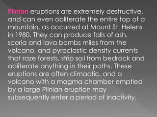 Types of volcanic eruption ppt | PPTX
