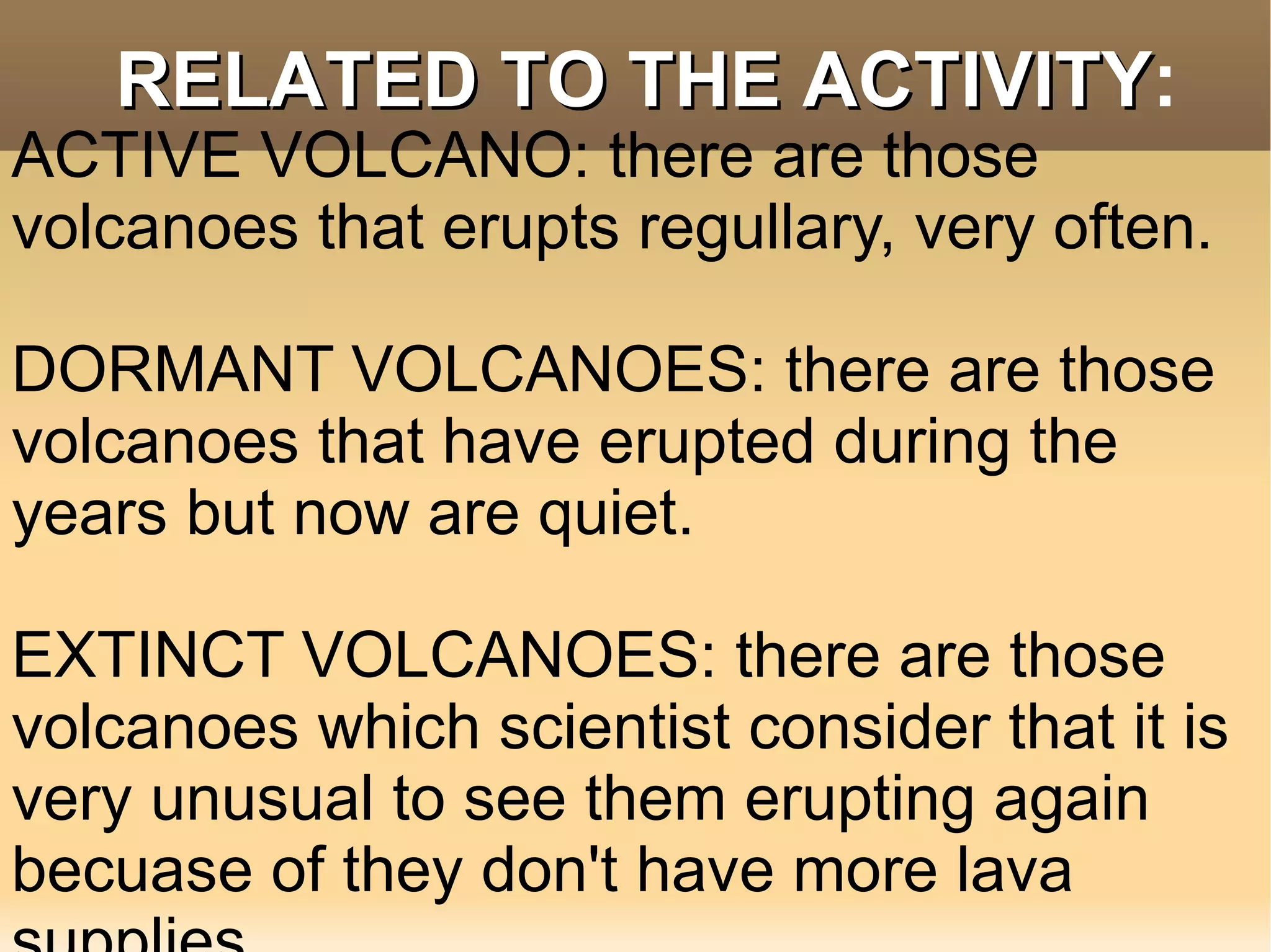 Types of volcanoes fatoumata camara 4ºA | ODP
