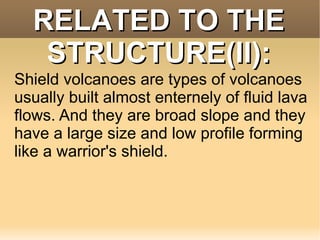 Types of volcanoes fatoumata camara 4ºA | ODP | Geography | Science