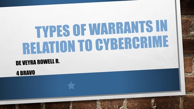 TYPES OF WARRANTS IN RELATION TO CYBERCRIME.pdf