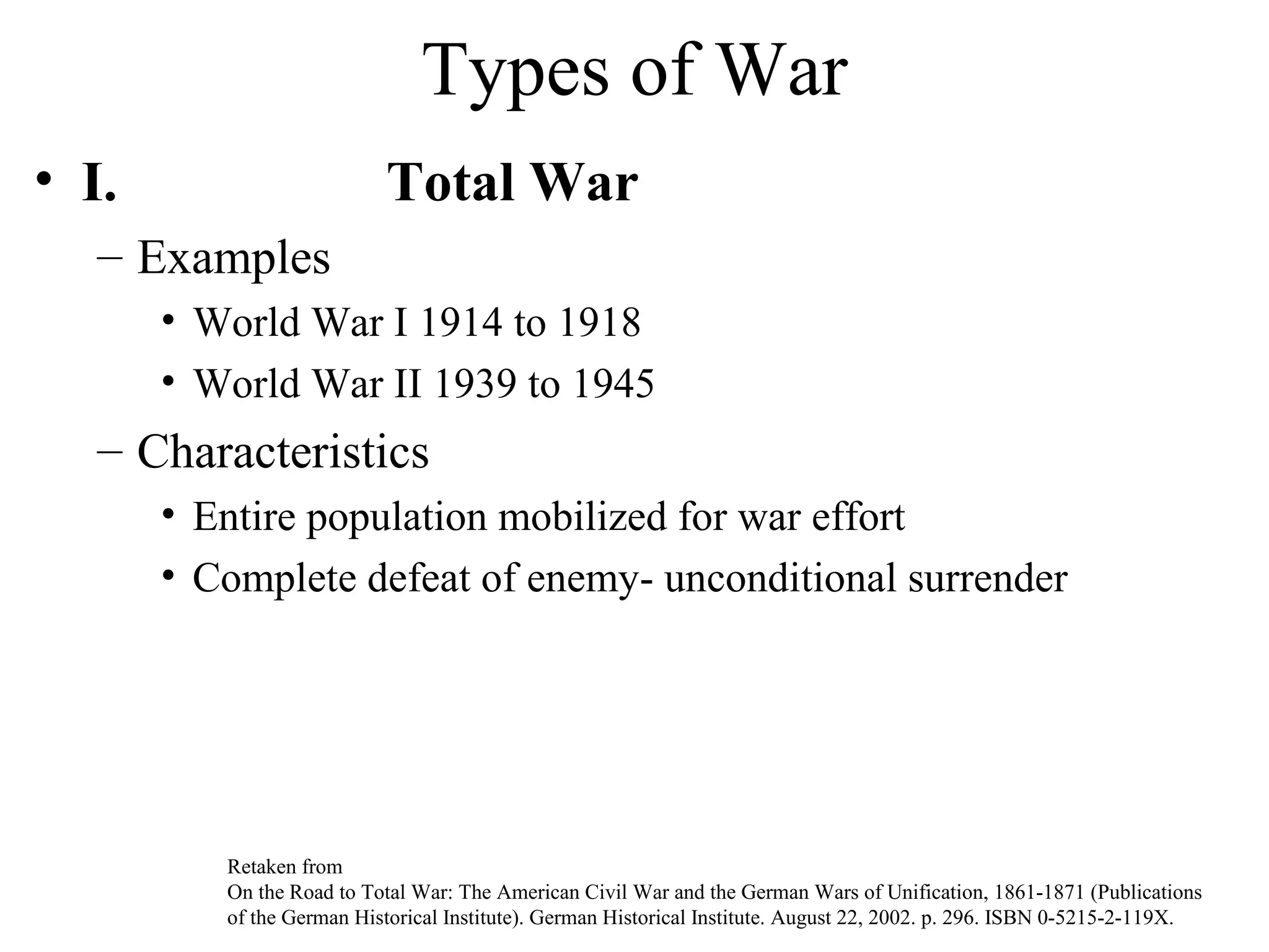 Types of war unit 5 | PPT