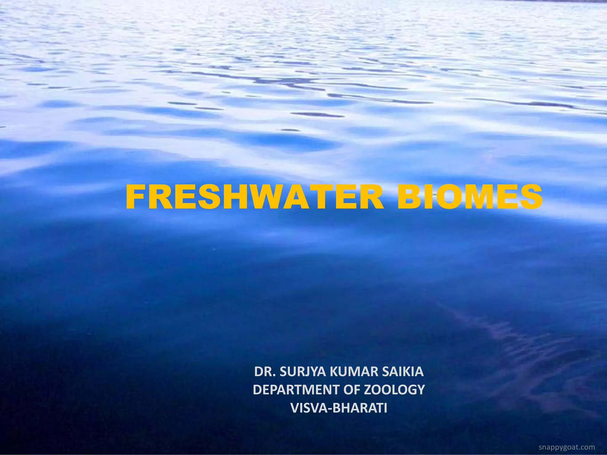 Types of water body : Freshwater body | PDF