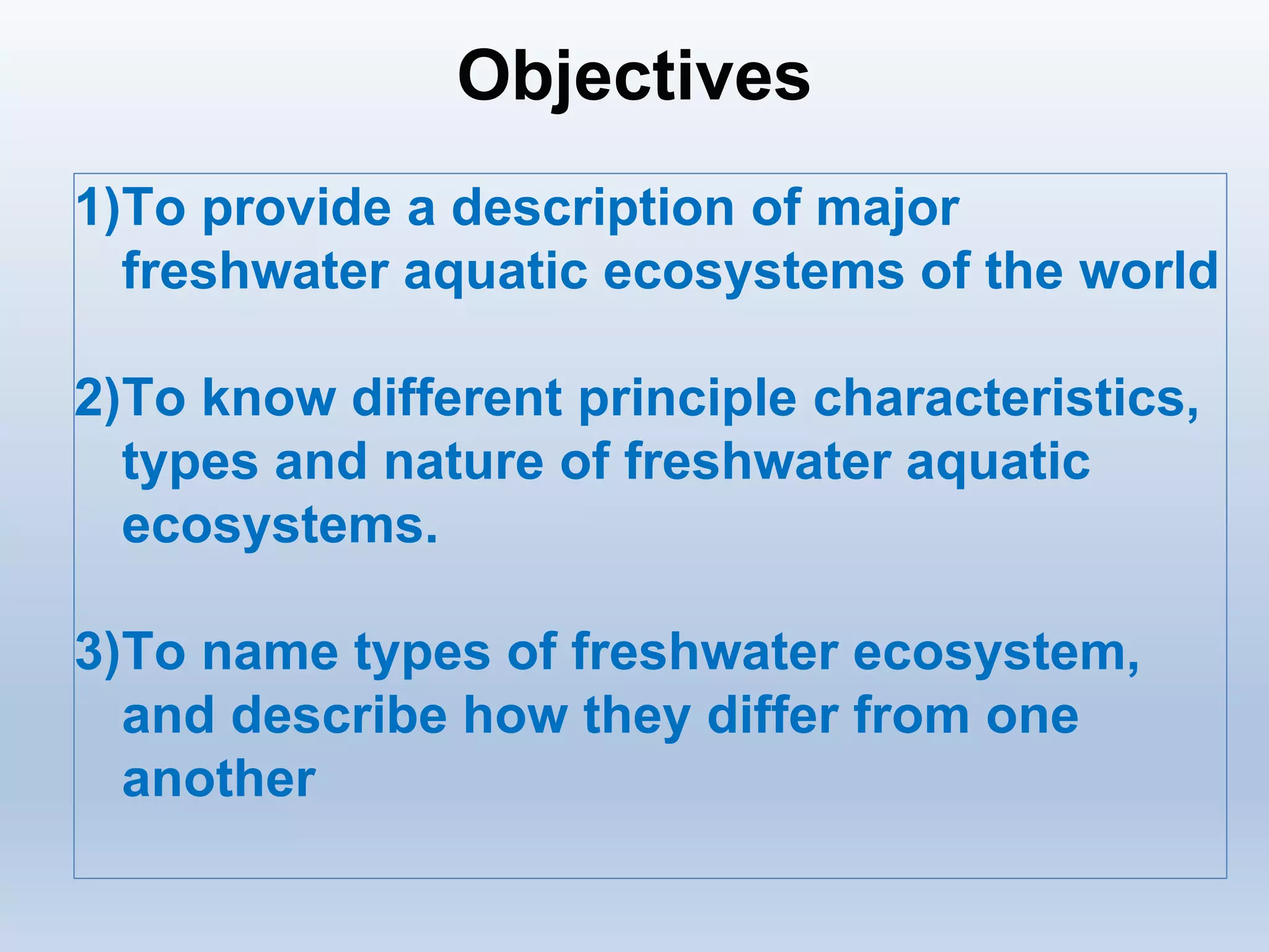 Types of water body : Freshwater body | PDF