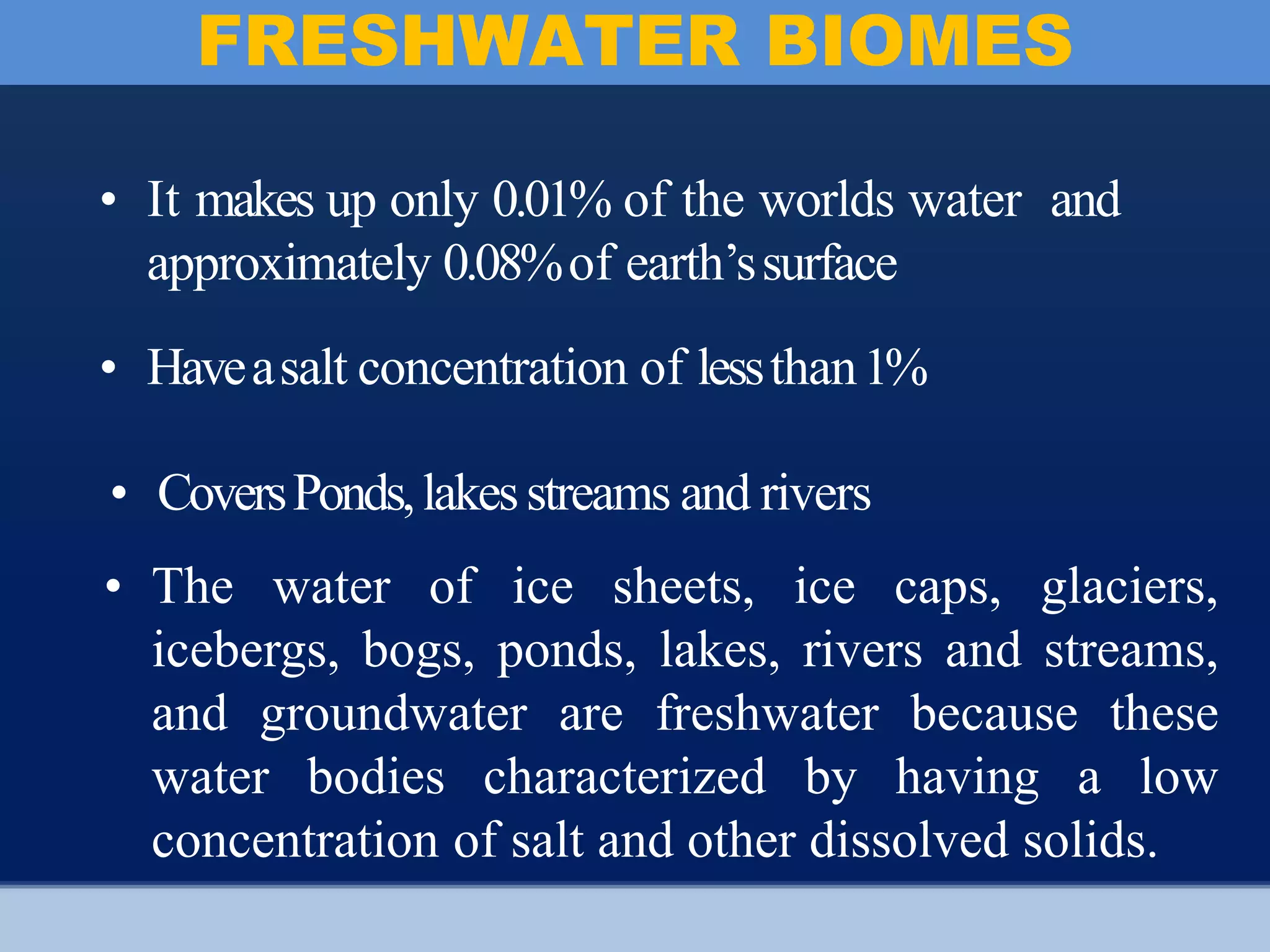 Types of water body : Freshwater body | PDF
