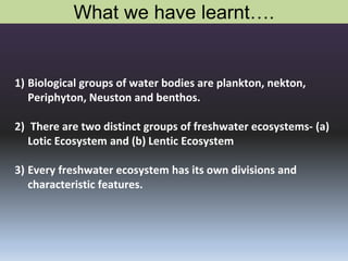 Types of water body : Freshwater body | PDF