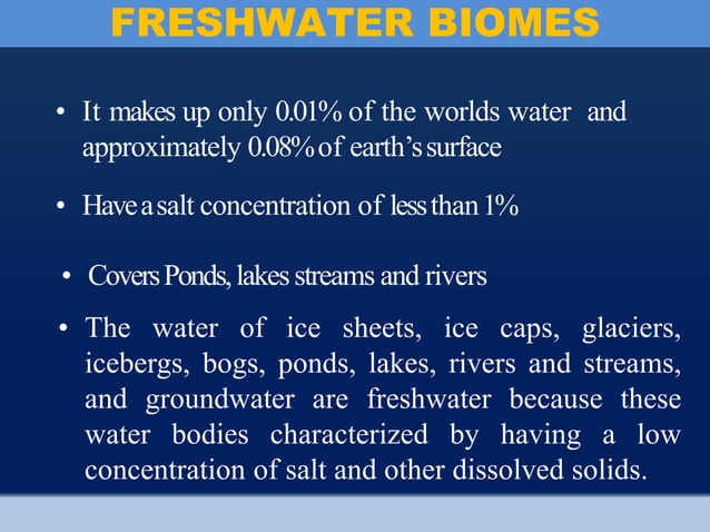 Types of water body : Freshwater body | PDF