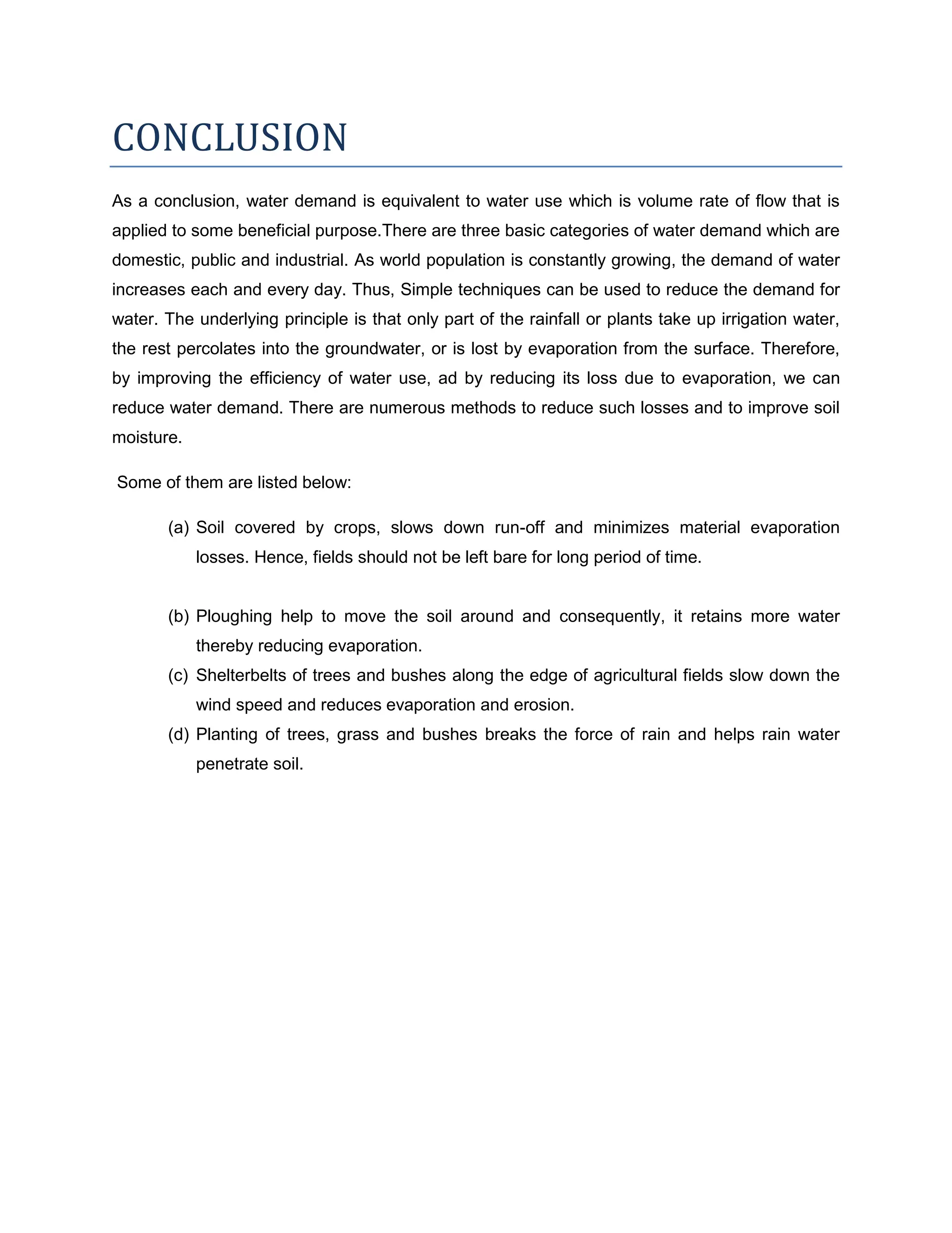 Types of water demand | DOCX