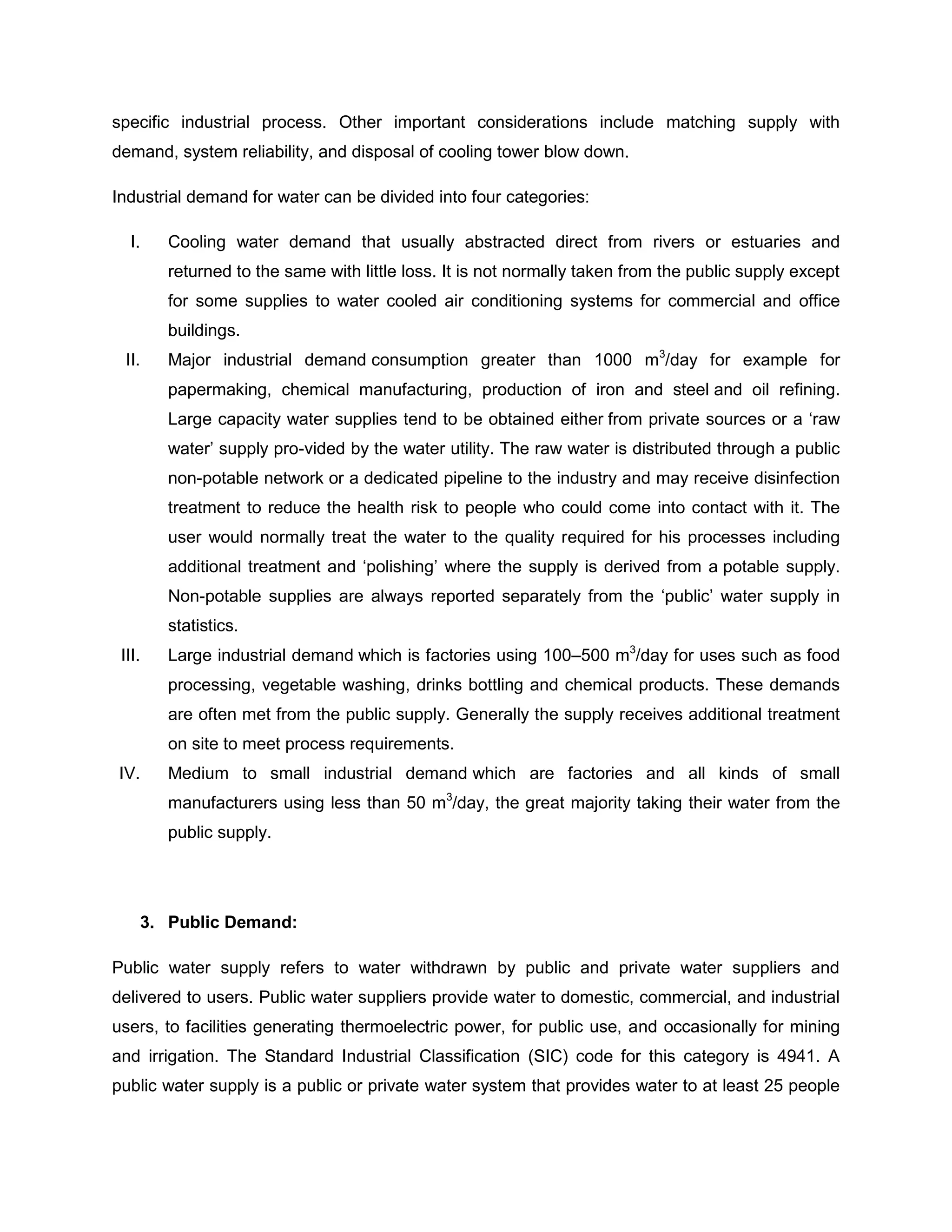 Types of water demand | DOCX