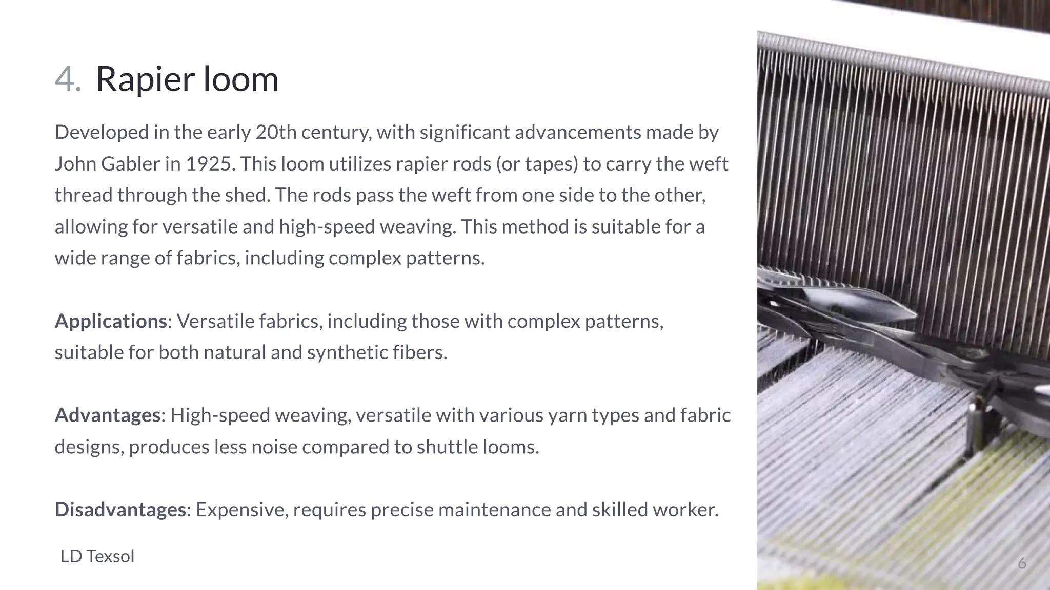 Types of Weaving loom machine & it's technology | PDF | Needlework ...