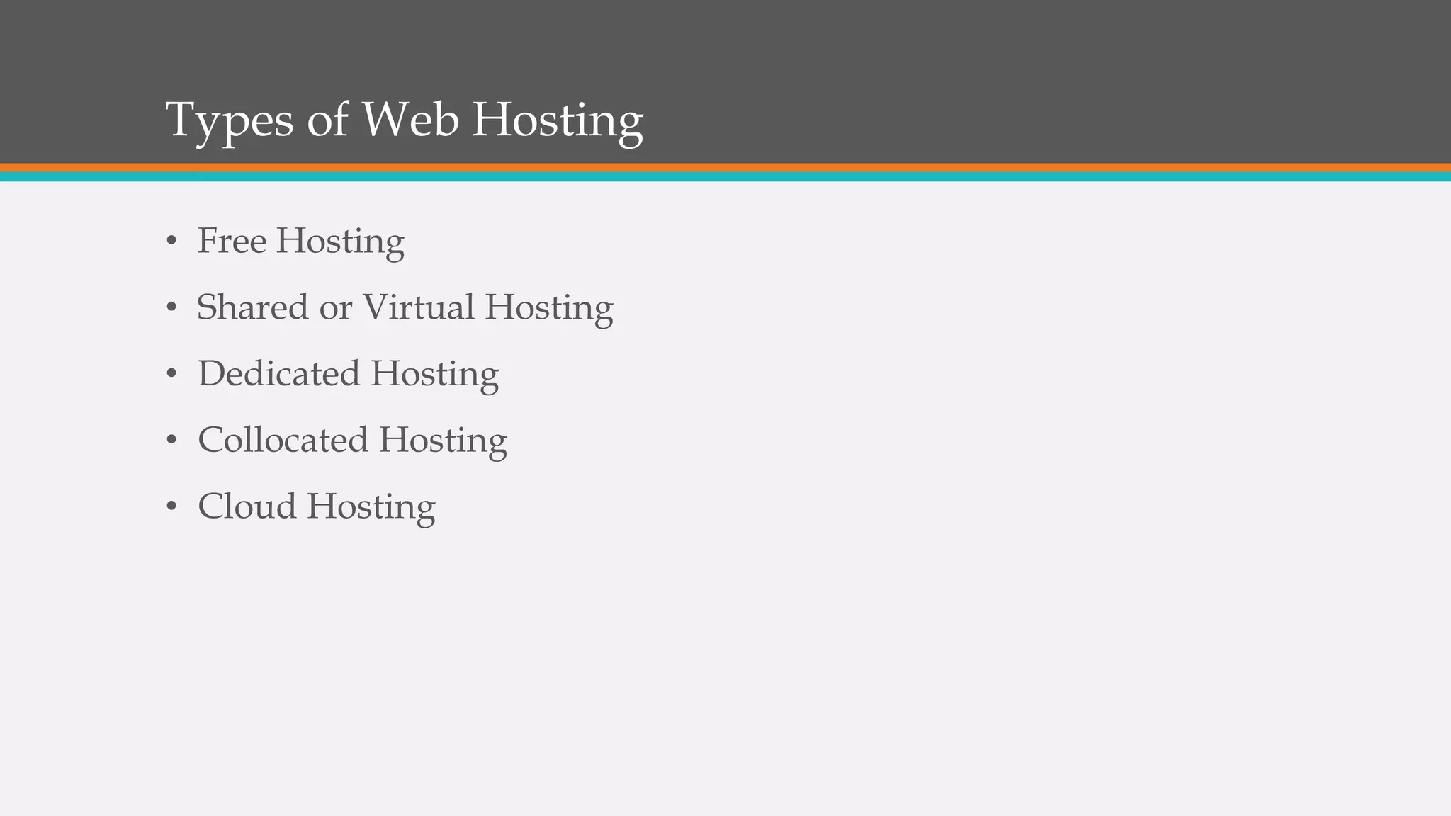 Types of web hosting services | PPTX