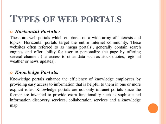 Types of web portals | PPT