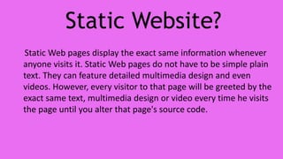 Types of websites | PPSX | Web Design and HTML | Internet
