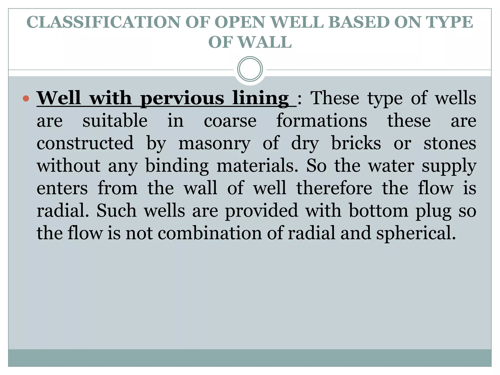 Types of wells | PPTX