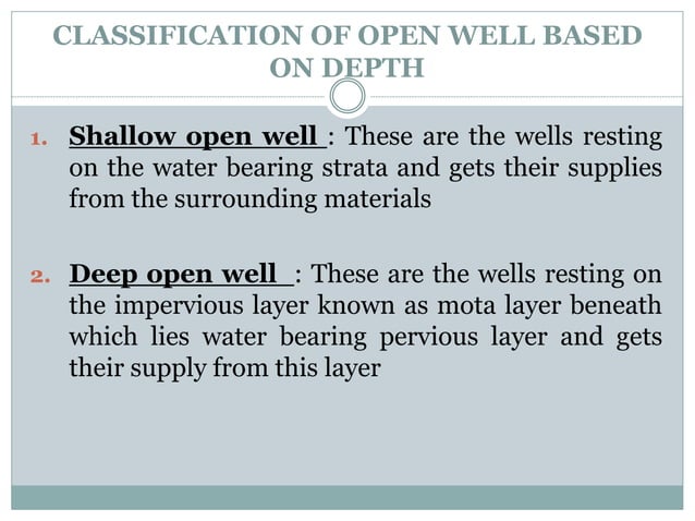 Types of wells | PPTX | Geology | Science