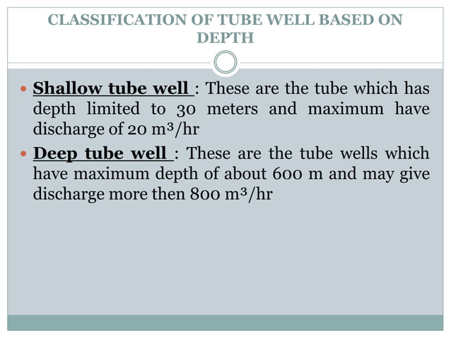Types of wells