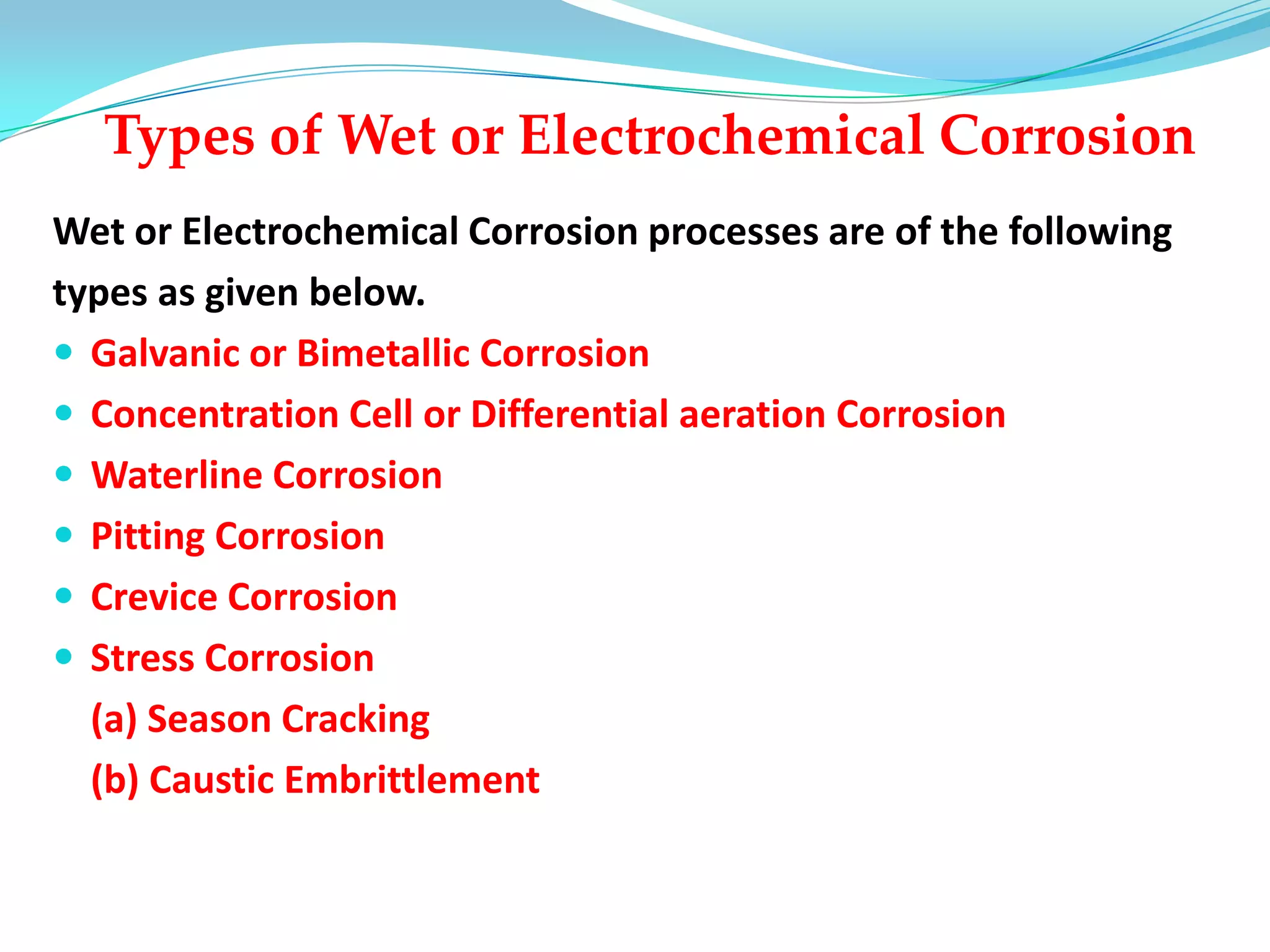 Wet corrosion and its types with mechanisms | PDF