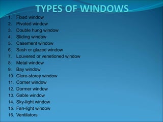 TYPES OF WINDOWS.ppt